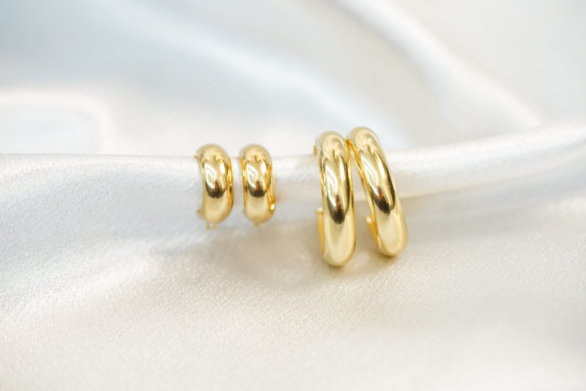 14k Plain Gold Hoop Set – Everyday Must-Have – Italy Gold